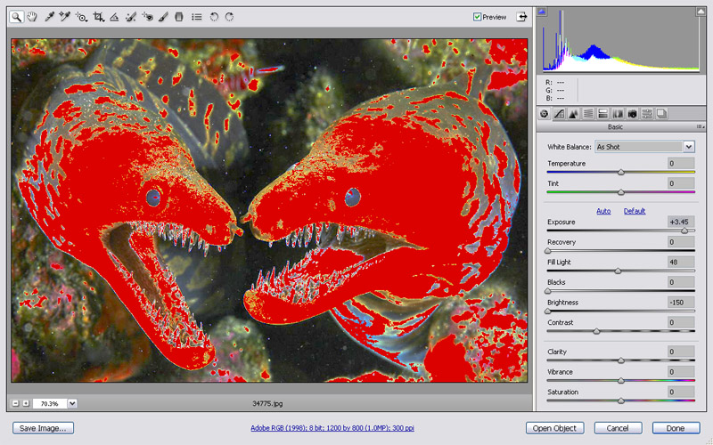 In Adobe Camera RAW use the sliders in the order you see them, from top ...