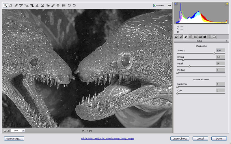 shortcut Alt and the image turnsgray, very helpful. The radius preview is even better, showing ...